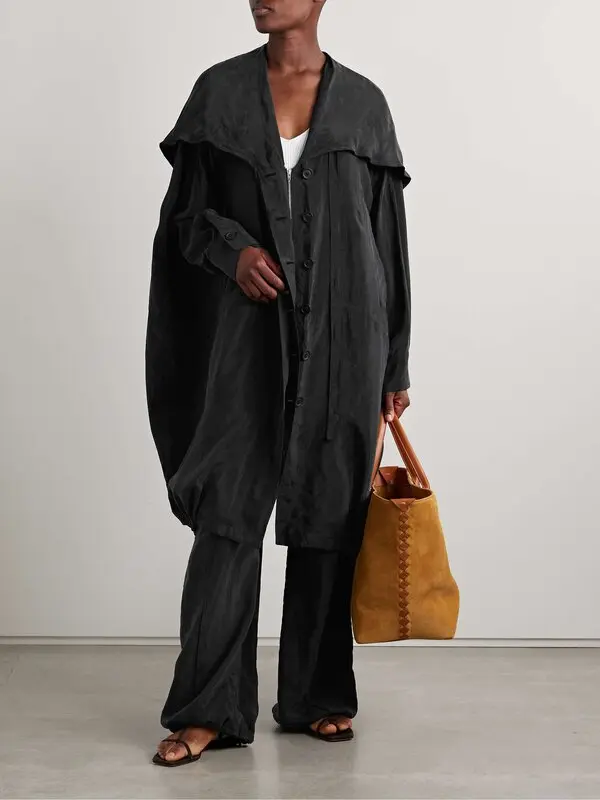 Another Tomorrow Oversized Hooded Tencel Lyocell Jacket