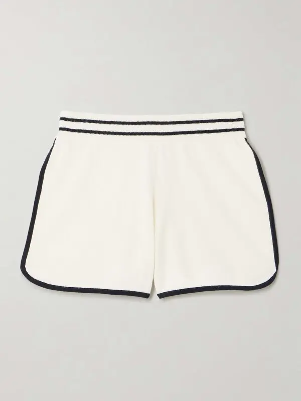 ALLUDE Striped Cashmere Shorts