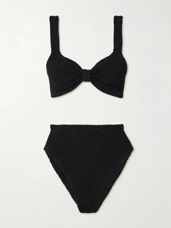 Hunza G Judy Seersucker Bikini - Black
