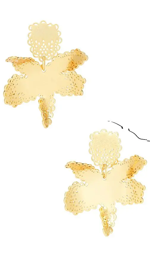 Lele Sadoughi Lace Metal Paper Lily Earrings - Gold