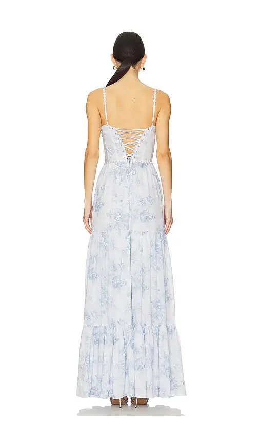 V. CHAPMAN Gwen Gown - Blue Tapestry Rose