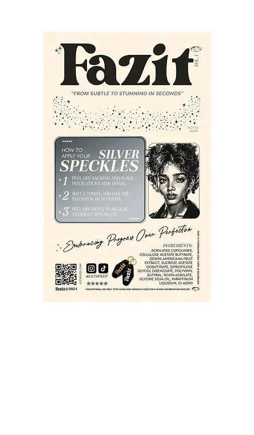 FAZIT BEAUTY Glitter Freckle Makeup Patches - Silver