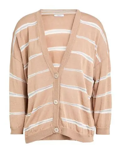 Peserico Striped Knit Cardigan - Light Brown