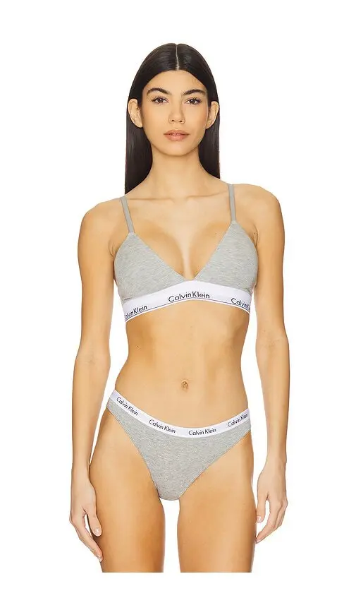 Calvin Klein Icon Cotton Modal Lightly Lined Triangle In Grey - Grey Heather