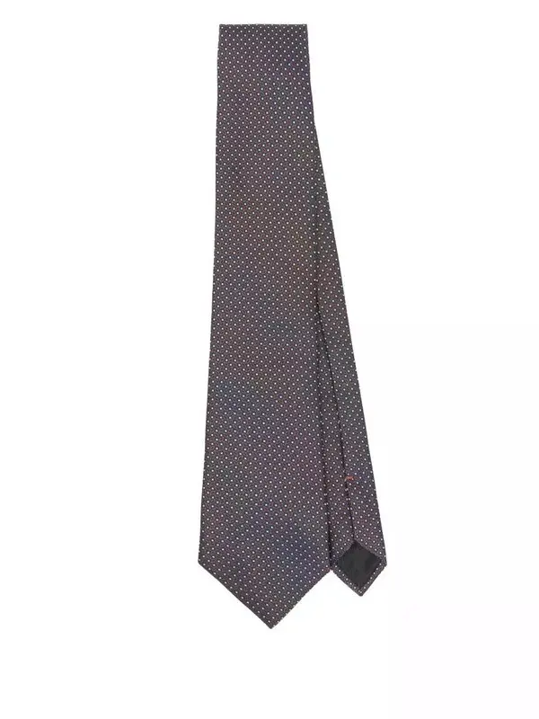 Zegna Geometric-jacquard Neck Tie - Brown