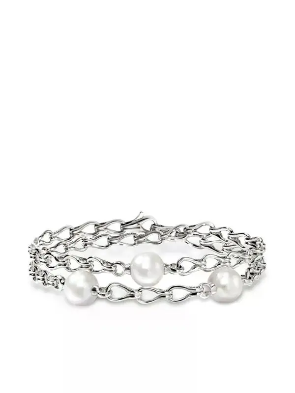 John Hardy Sterling Surf Wrap Pearl Bracelet - Silver