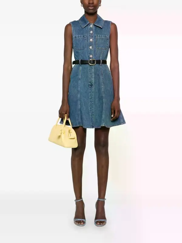 SELF-PORTRAIT Sleeveless Denim Mini Dress