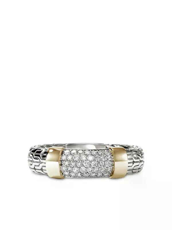 John Hardy 14k Yellow Gold And Sterling Diamond Pavé Ring - Silver