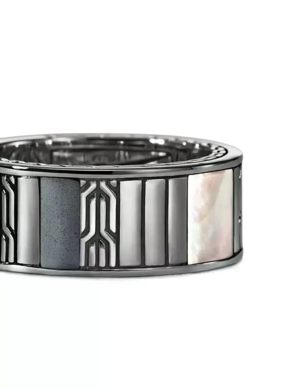 John Hardy Carved Chain Inlay Ring - Silver