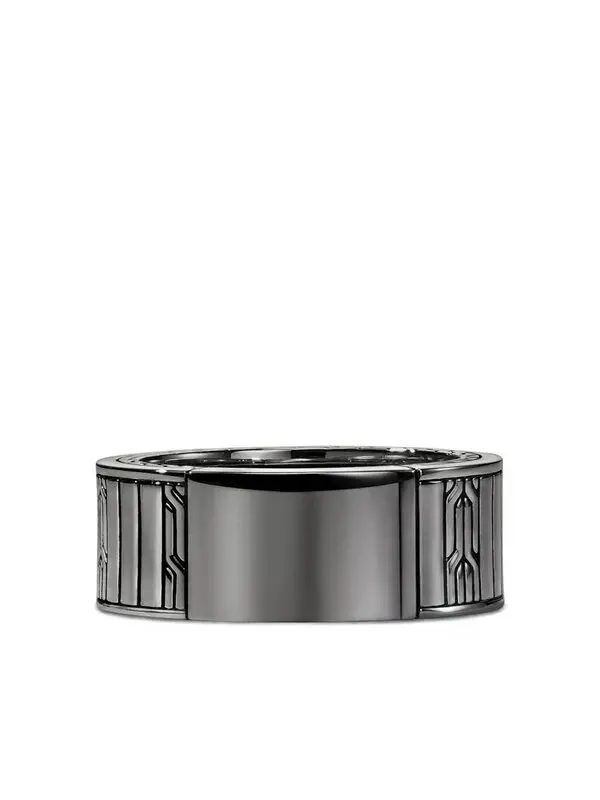 John Hardy Carved Chain Inlay Ring - Silver