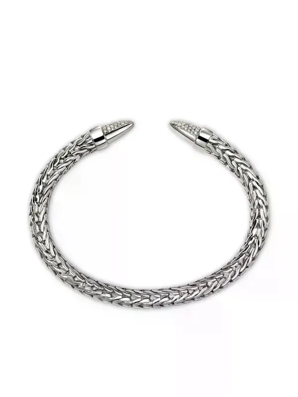 John Hardy Spear Diamond Cuff Bracelet - Silver