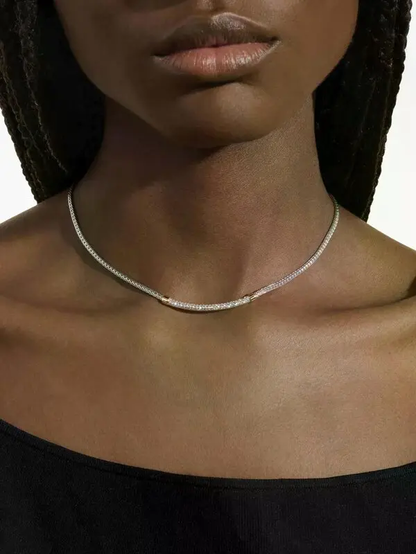 John Hardy 14k Yellow Gold And Sterling Diamond Pavé Necklace - Silver
