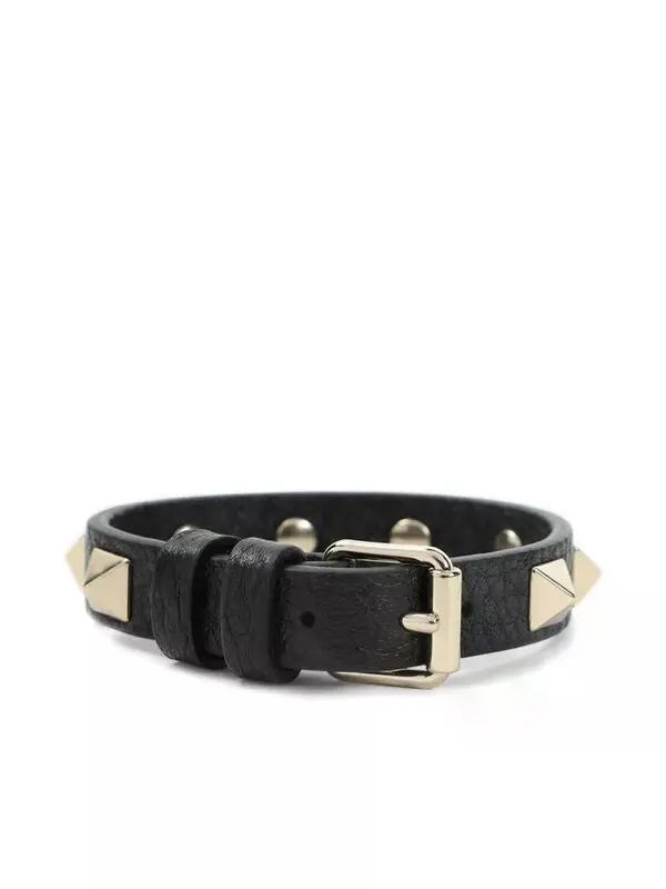 Valentino Garavani Studded Leather Bracelet - Black