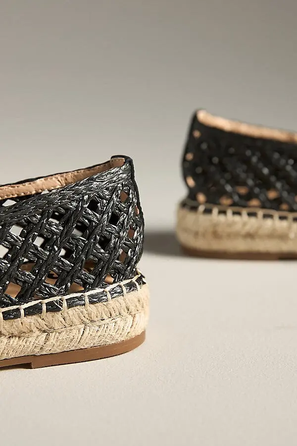 BIBI LOU Raffia Mary Jane Flats - Black