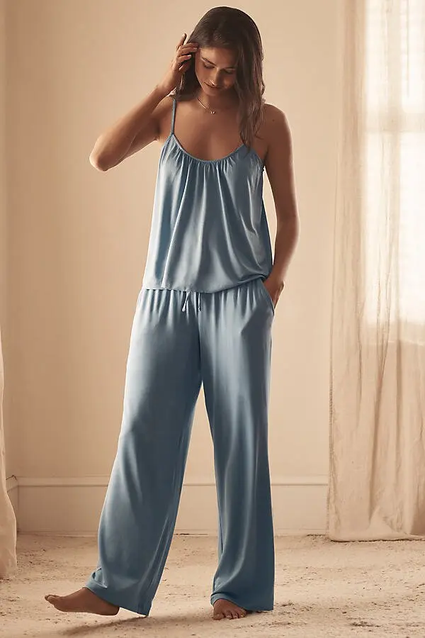 Eberjey Gisele Cami & Pants Pajama Set - Faded Denim