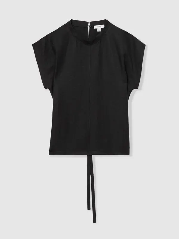 REISS Soleya Linen-blend T-shirt