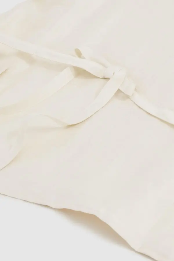 REISS Soleya Linen-blend T-shirt - Cream