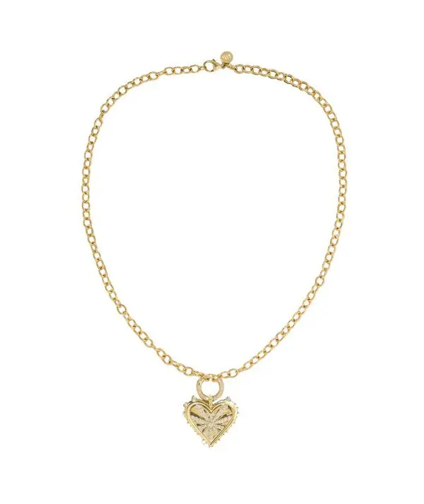 MARLO LAZ Small Spiked Pavé Diamond Necklace - Gold