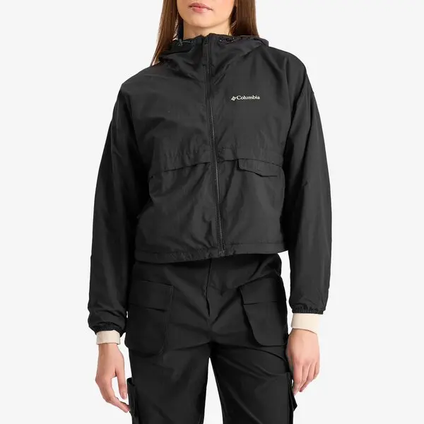 Columbia Spire Valley Cropped Windbreaker - Black | Editorialist