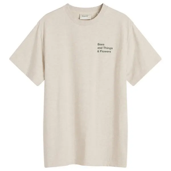 FORET Farm T-shirt - Snow Mélange/green