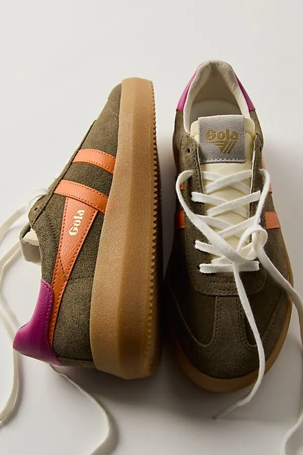 Gola Athena Sneakers - Khaki/clementine/fuchsia