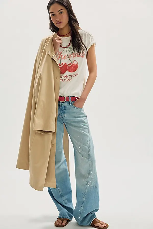 Free People We The Free Nova Graphic Tee - Cherry Combo