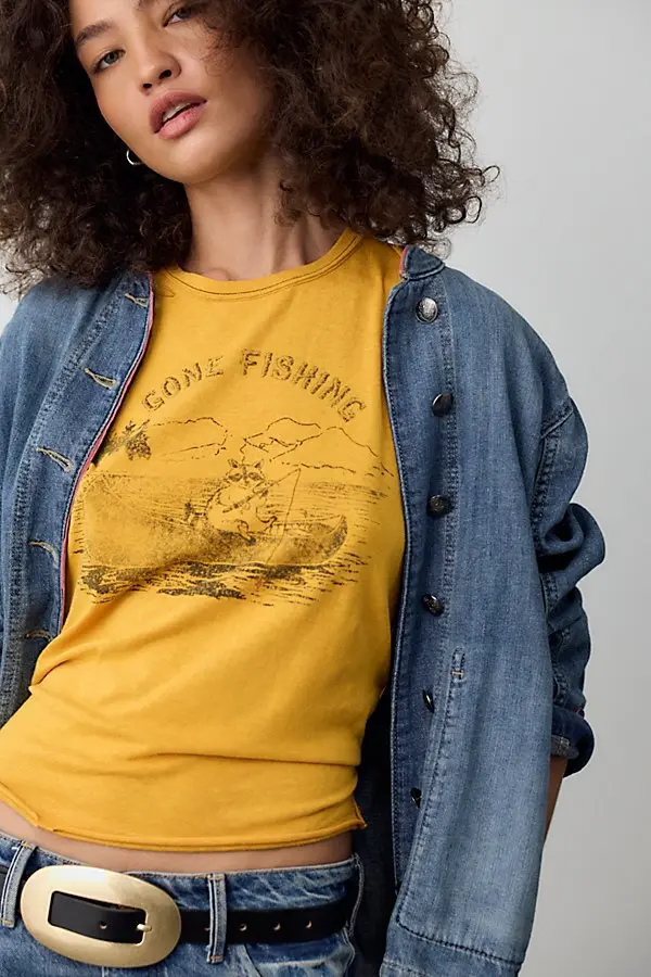 Free People We The Free Nova Tee - Yellow Combo