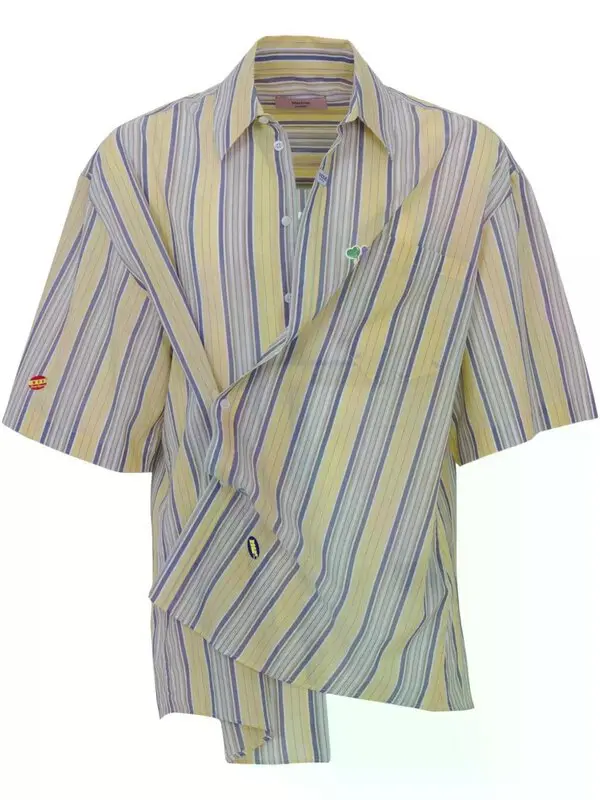 Martine Rose Asymmetrical Striped Shirt