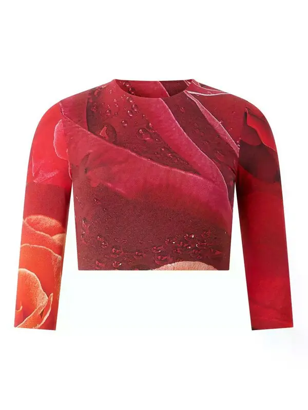 Roberto Cavalli Rose-print T-shirt