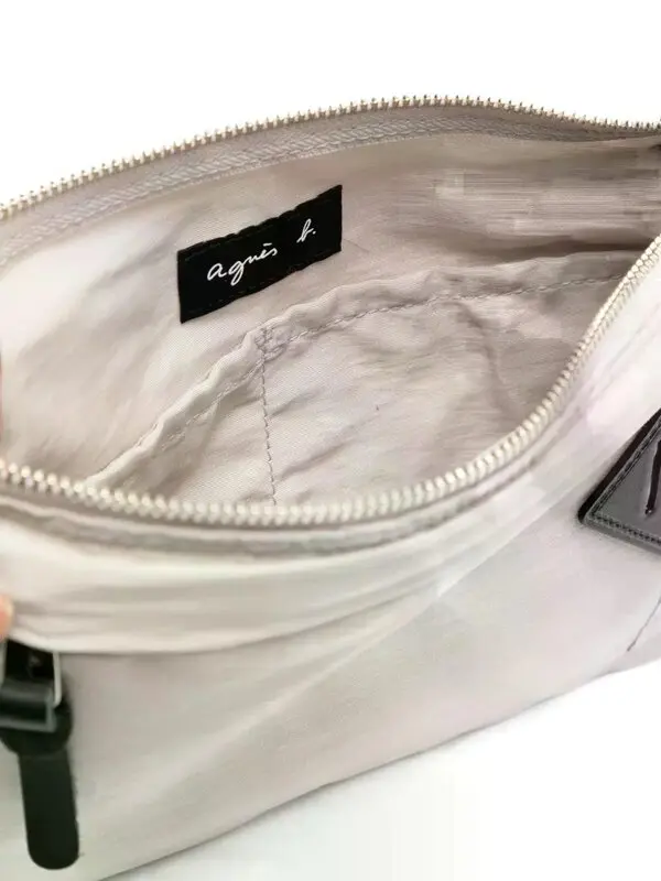 AGNES B. Canvas Messenger Bag - Neutrals