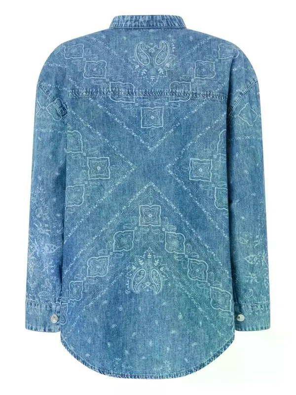 Pinko Bandana-print Denim Blouse