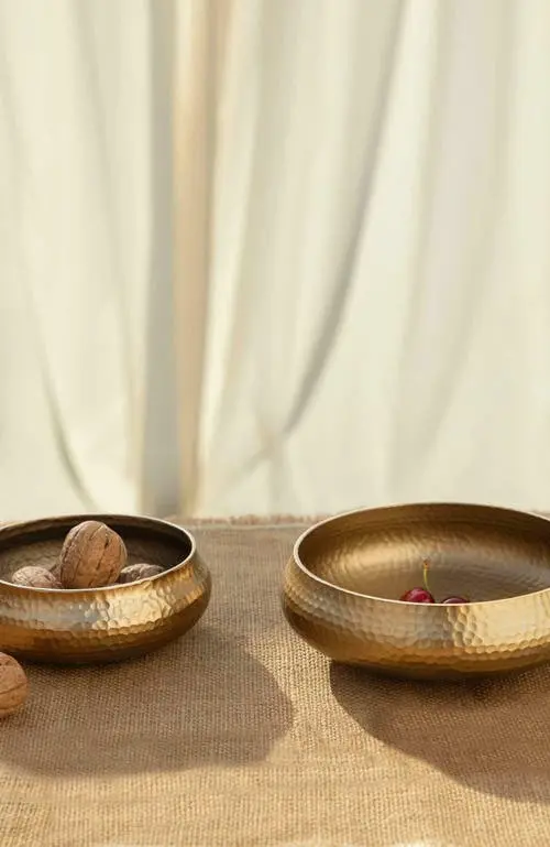 THE COLLECTIVE Snack Bowls Assorted Set Of 2 - Antique Brass