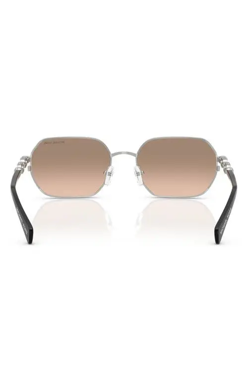 Michael Kors 57mm Geometric Sunglasses - Silver Shiny /khaki Silver