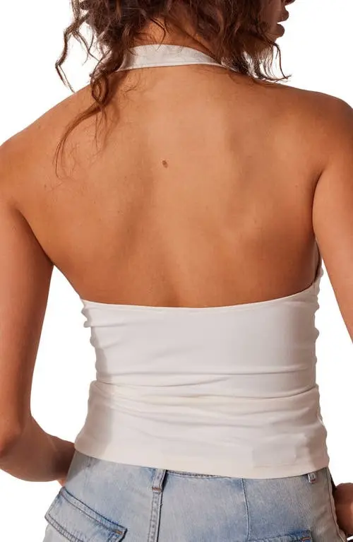 Free People Still Here Ruched Halter Top - Ivory
