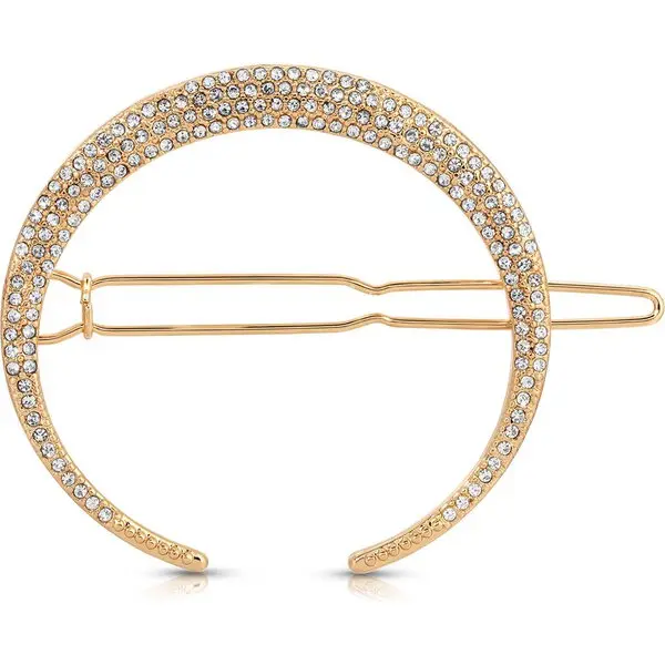 Ettika Single Crescent Crystal Barrette - Gold