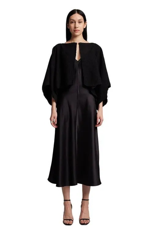 Voz Textured Cotton Bolero - Black