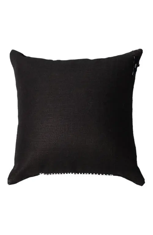 Voz Diamante Square Textile Small Pillow In Black - Black/ivory