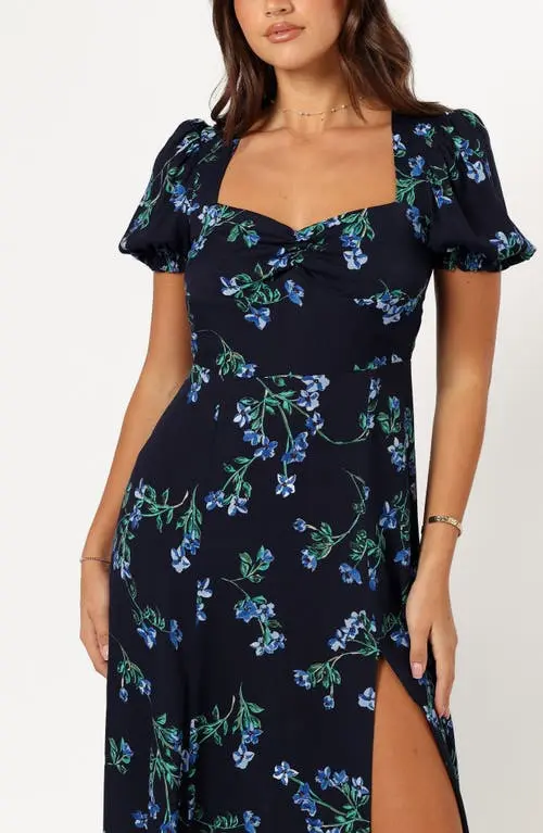 PETAL & PUP Hendrix Floral Print Midi Dress - Midnight Blues