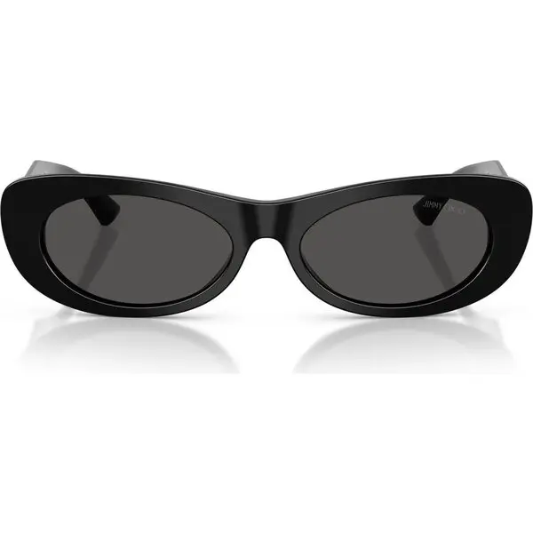JIMMY CHOO Danny 54mm Oval Sunglasses - Black / Dark Grey