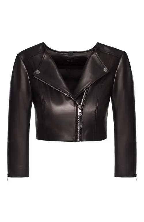 Rudsak Winni Fitted Cropped Leather Jacket
