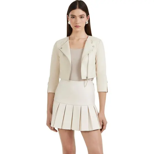 Rudsak Cropped Leather Biker Jacket