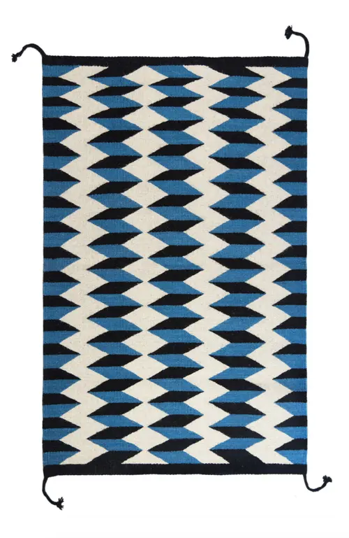 ARCHIVE NEW YORK Teo And Black Handwoven Flatweave Wool Rug