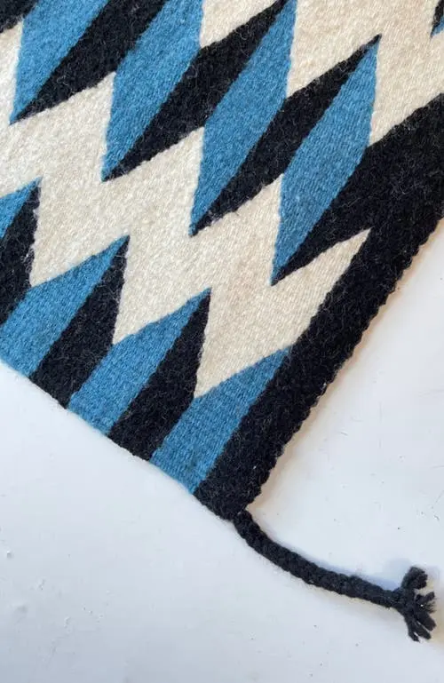 ARCHIVE NEW YORK Teo And Black Handwoven Flatweave Wool Rug