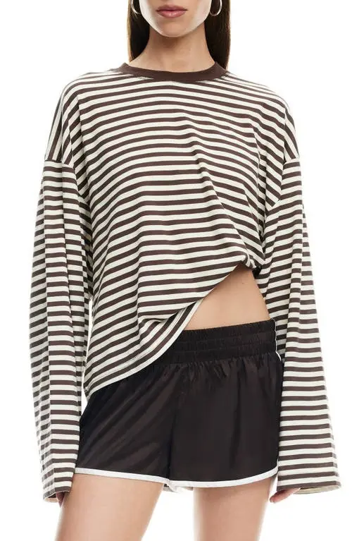 Lioness Bloom Stripe Top - Dark Chocolate Stripe