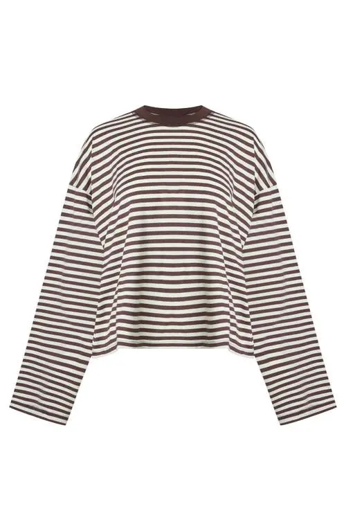 Lioness Bloom Stripe Top - Dark Chocolate Stripe