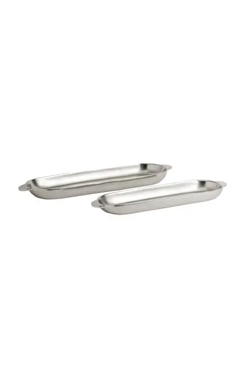 THE COLLECTIVE Long Trays Set Of 2 - Nickel