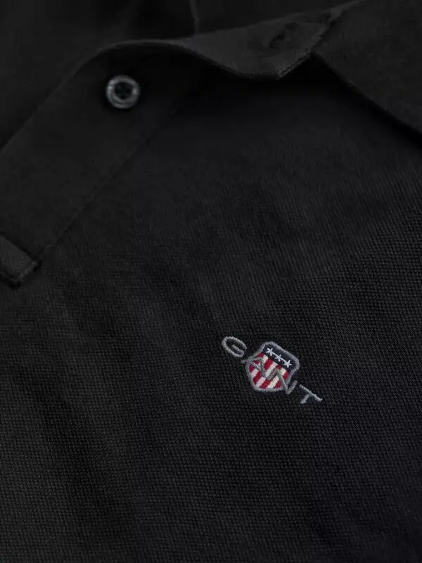Gant Logo-embroidered Polo Shirt - Black