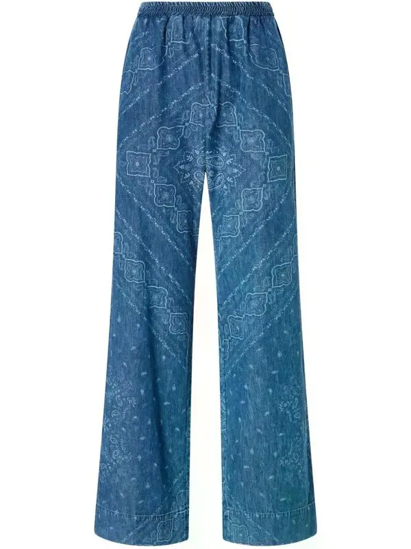 Pinko Bandana-print Wide Leg Jeans