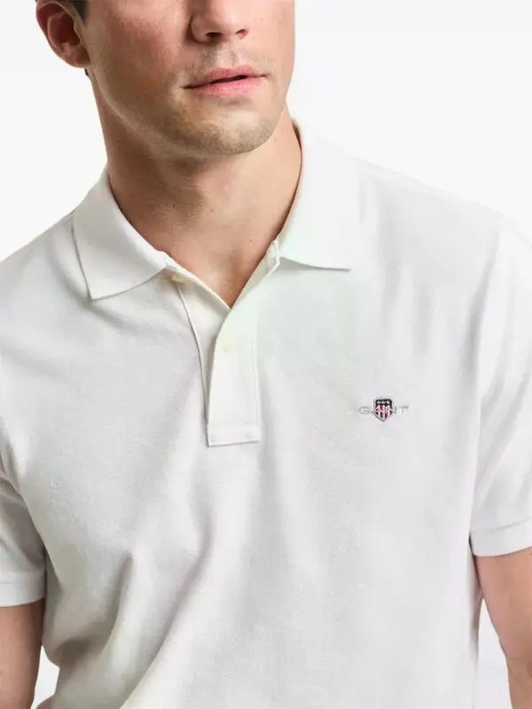 Gant Logo-embroidered Polo Shirt - White