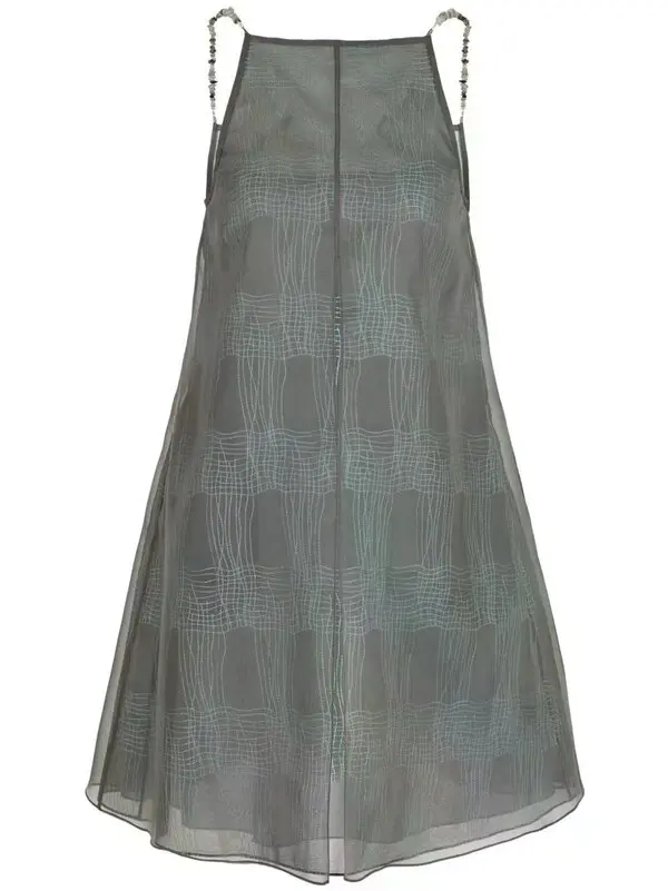 Emporio Armani Striped Sheer-overlay Minidress - Grey